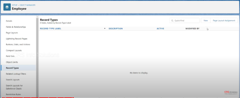 Record Types - Salesforce - CRS Info Solutions