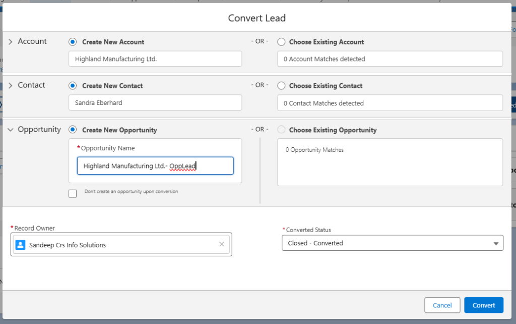 How To Convert A Lead Into An Opportunity In Salesforce